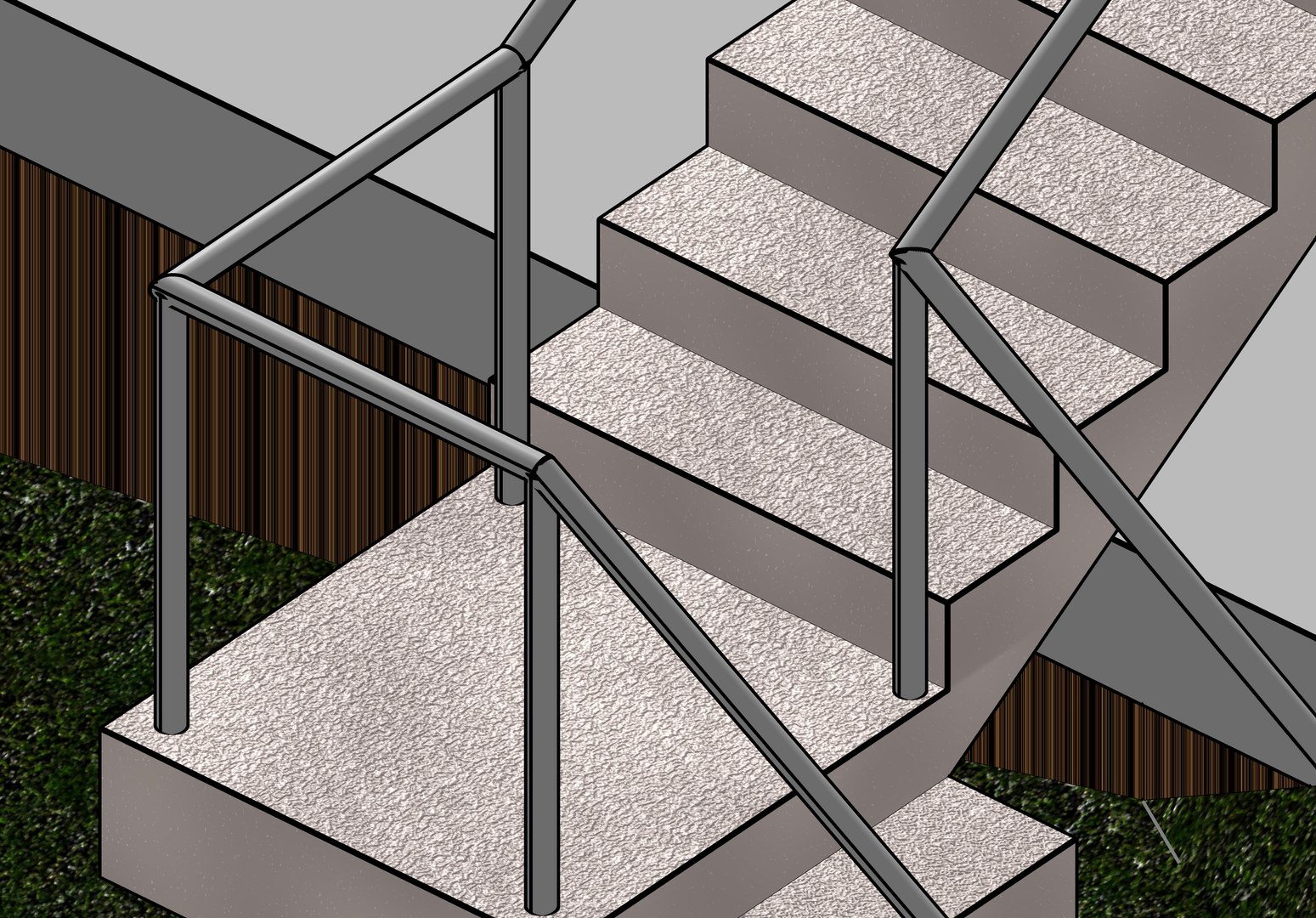 3d Model Railing Adaptive Staircase