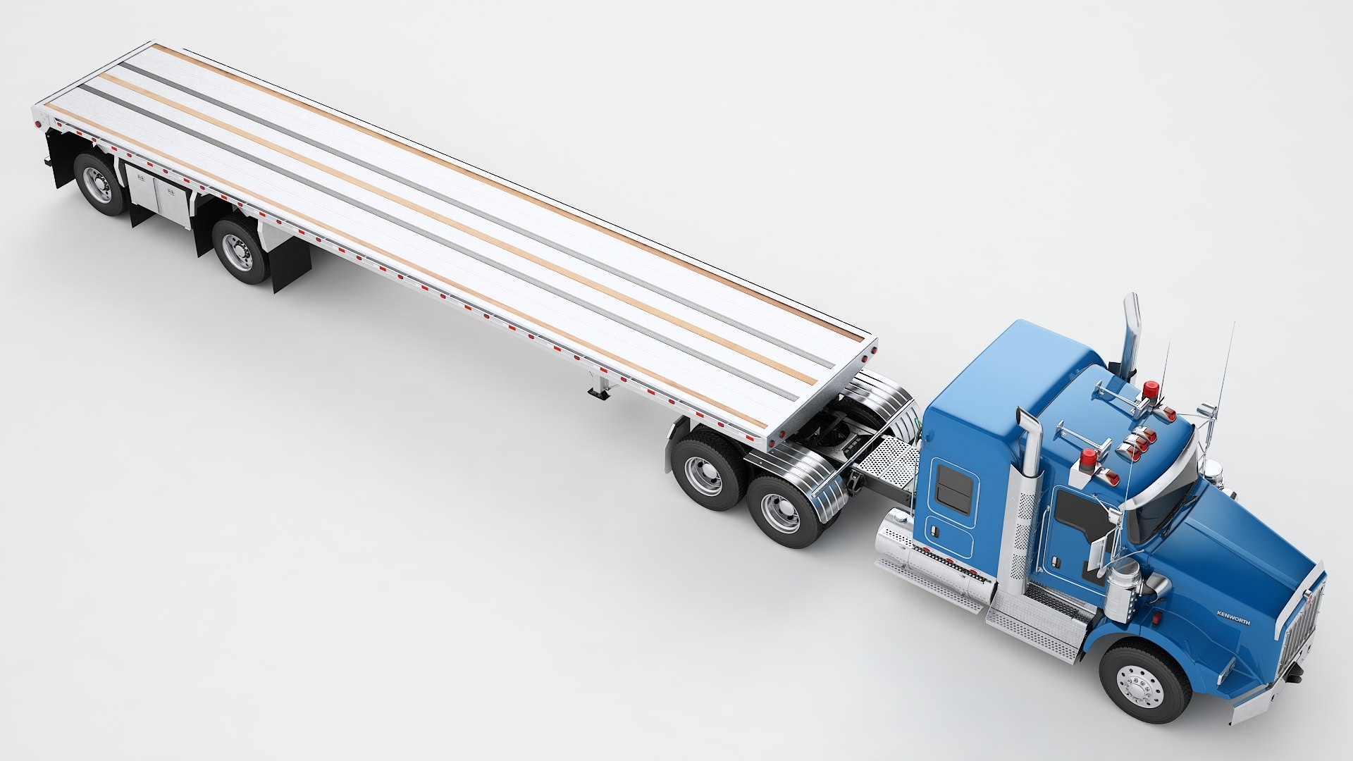 3D Kenworth T800 2024 Flat Trailer 02 - TurboSquid 2209947
