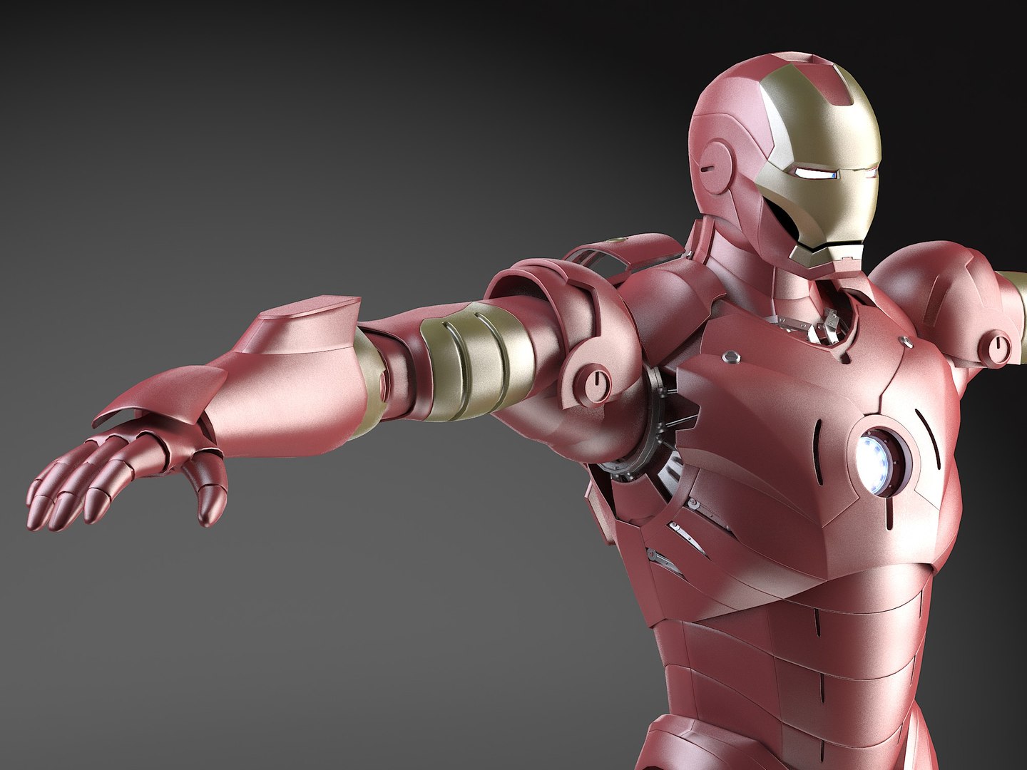 3d iron man rigged