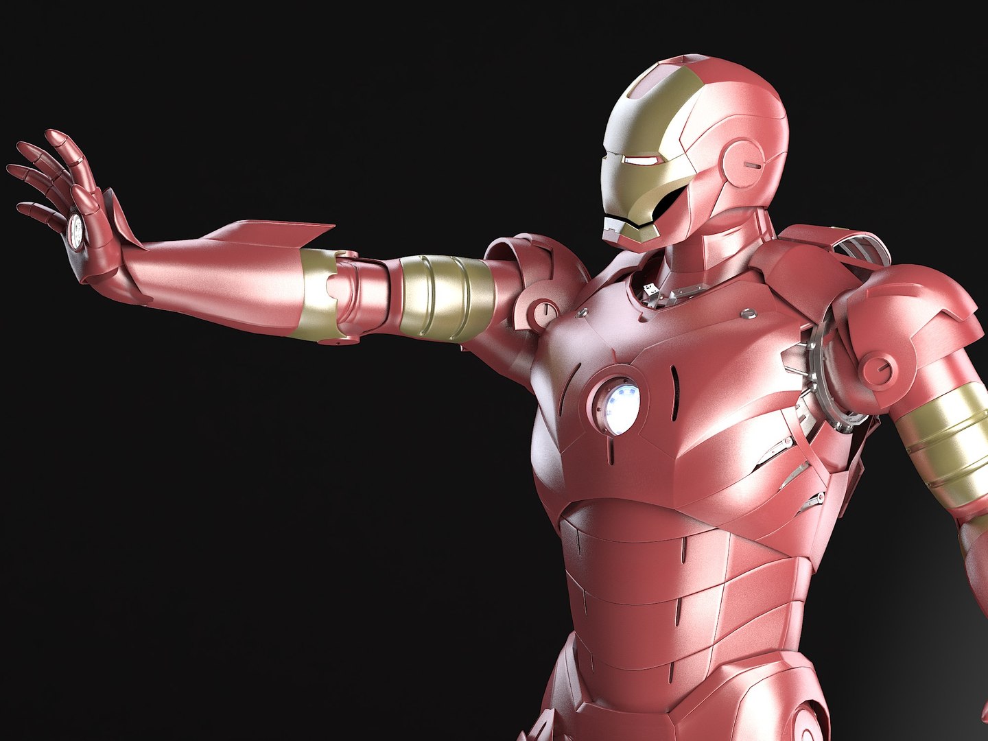 3d iron man rigged
