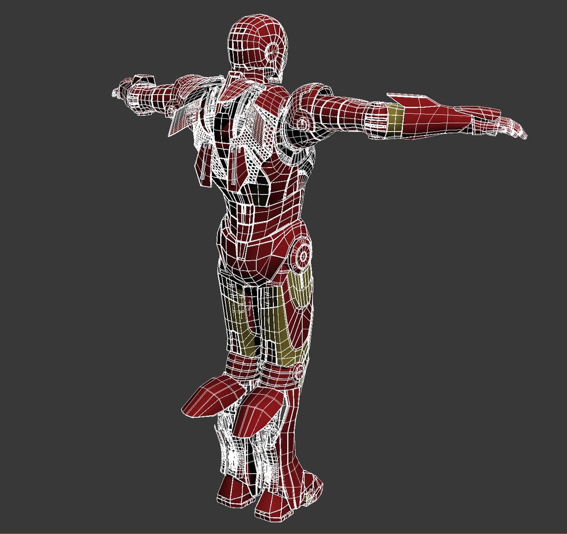 3d iron man rigged