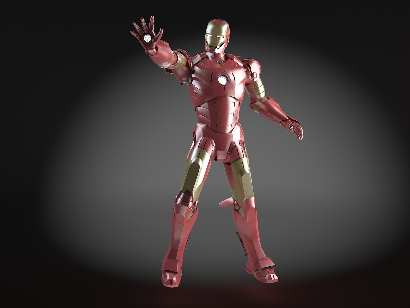 3d iron man rigged