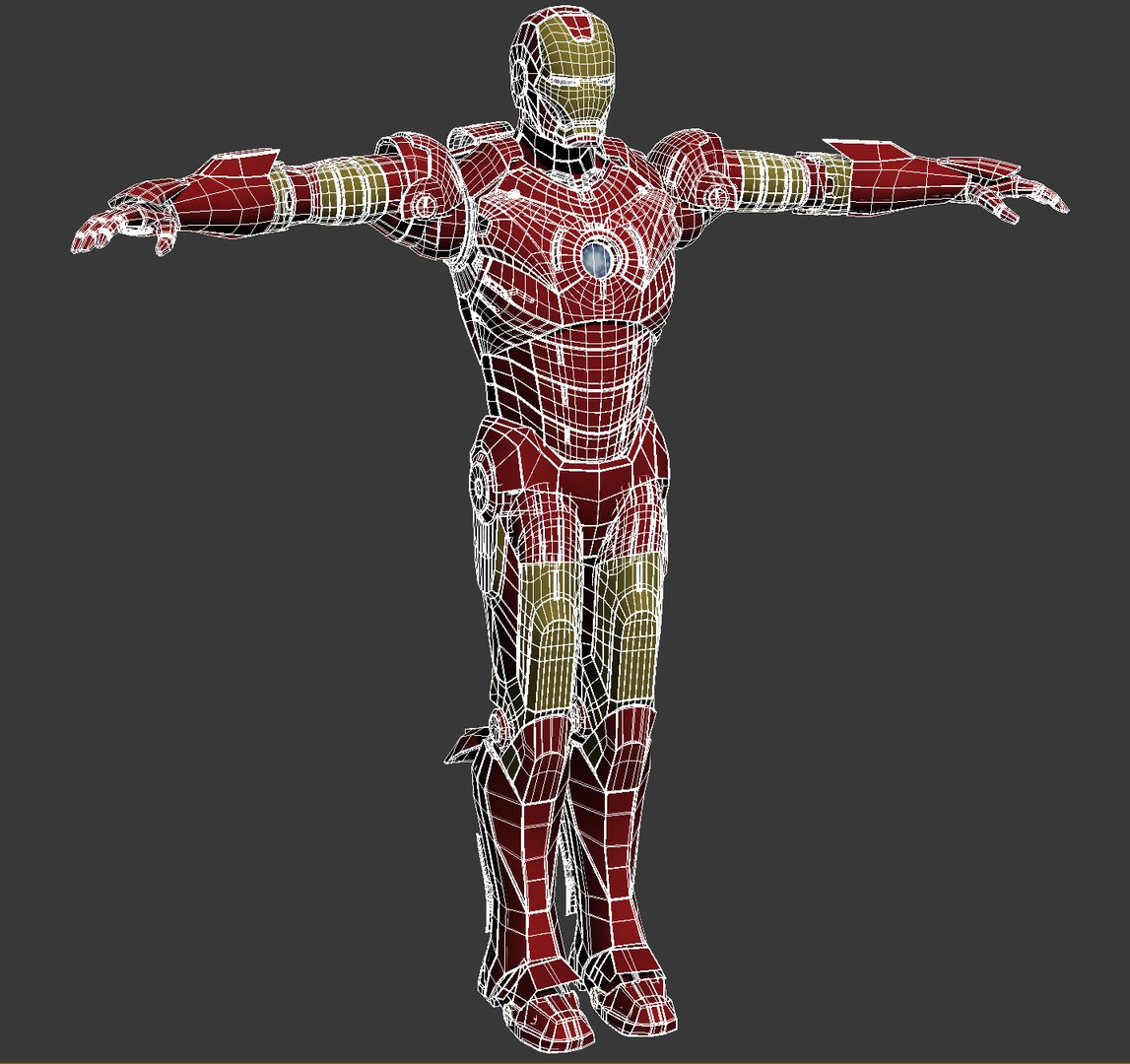 3d iron man rigged