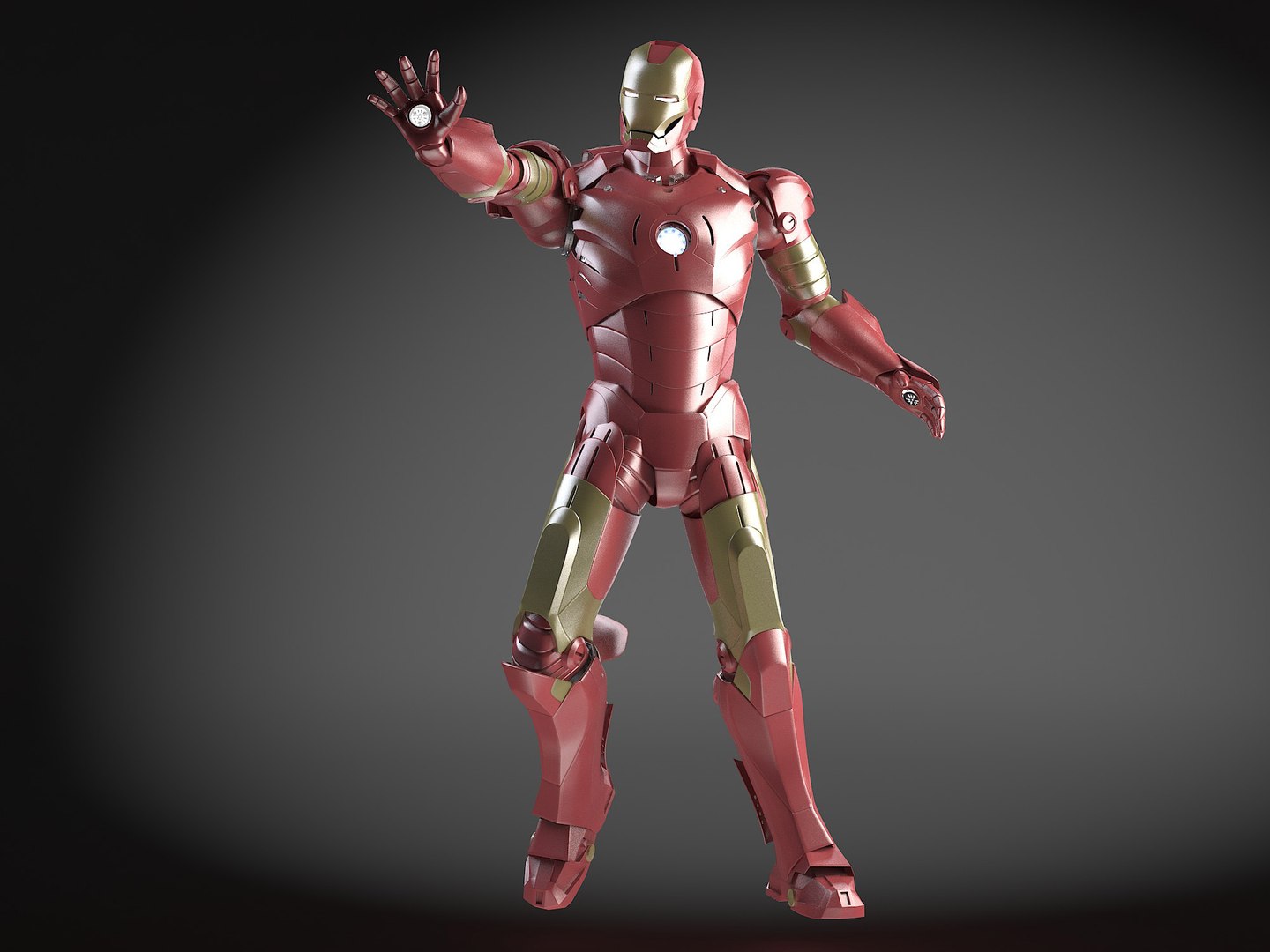 3d iron man rigged