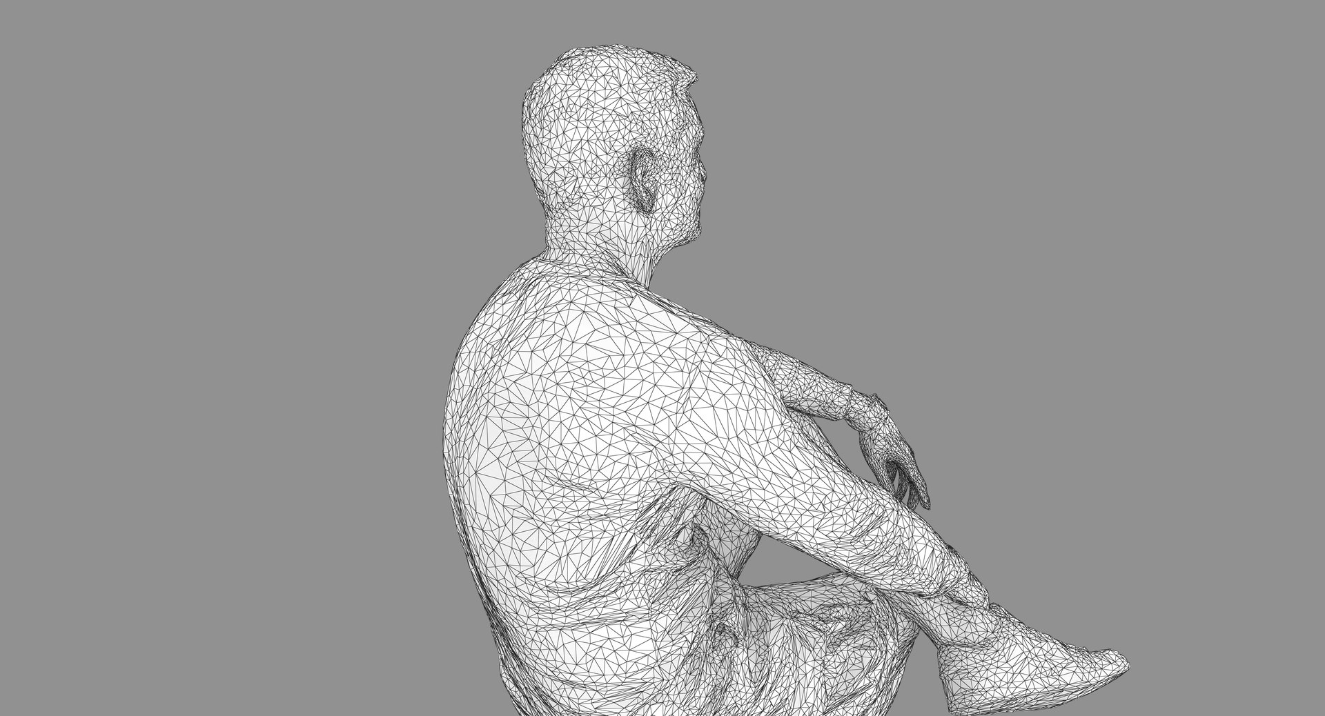 3d max man sitting casual