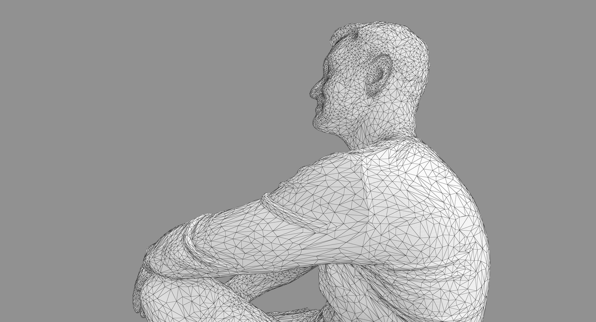 3d max man sitting casual