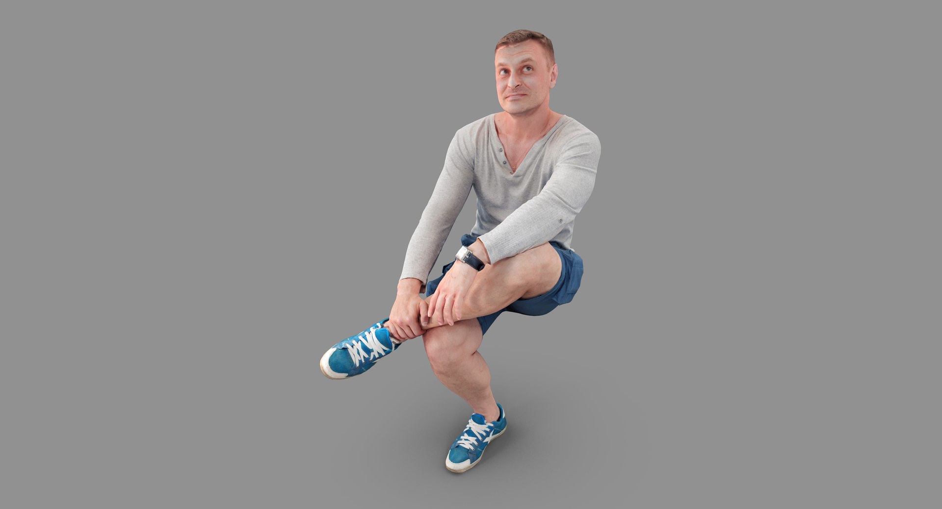 3d max man sitting casual