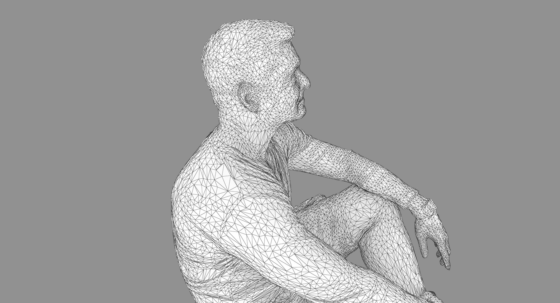 3d max man sitting casual