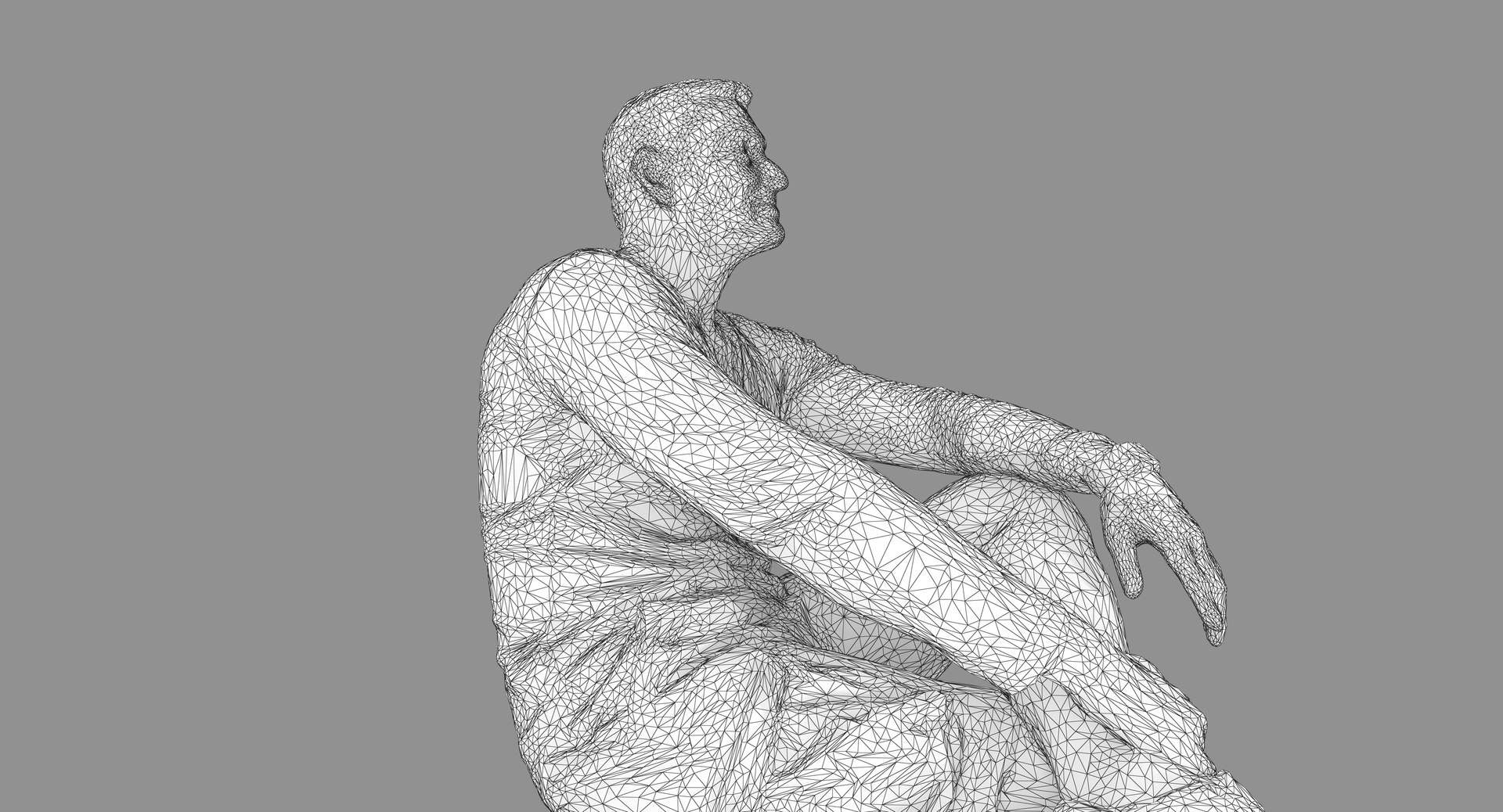 3d max man sitting casual