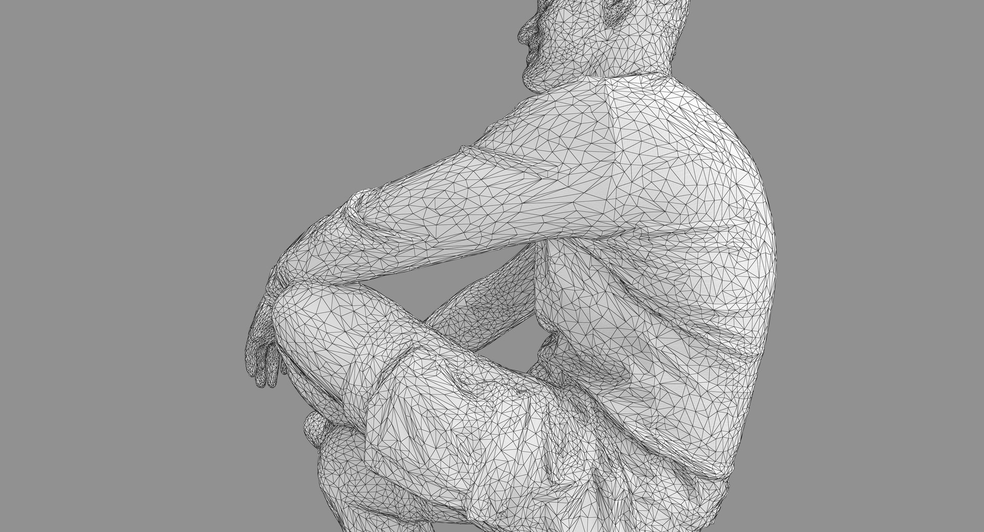 3d max man sitting casual