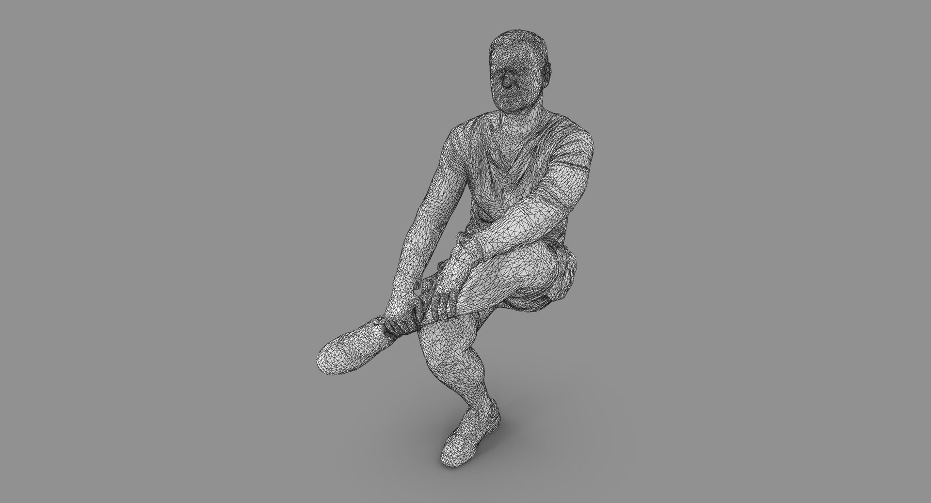 3d max man sitting casual