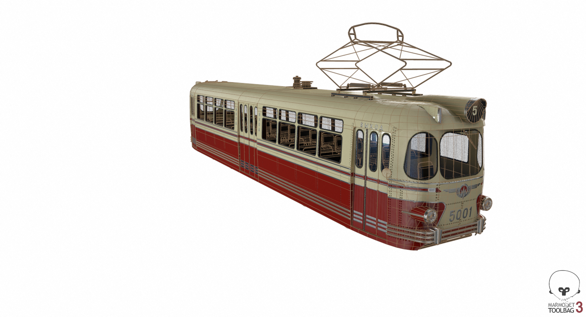 3D Lm-57 Soviet Tram Model - TurboSquid 1205207