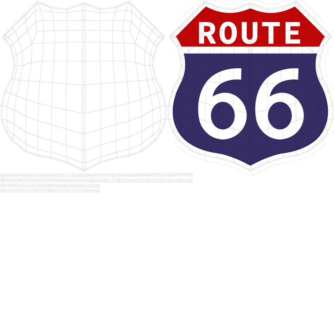 Route66 Road Sign Model - TurboSquid 2064571