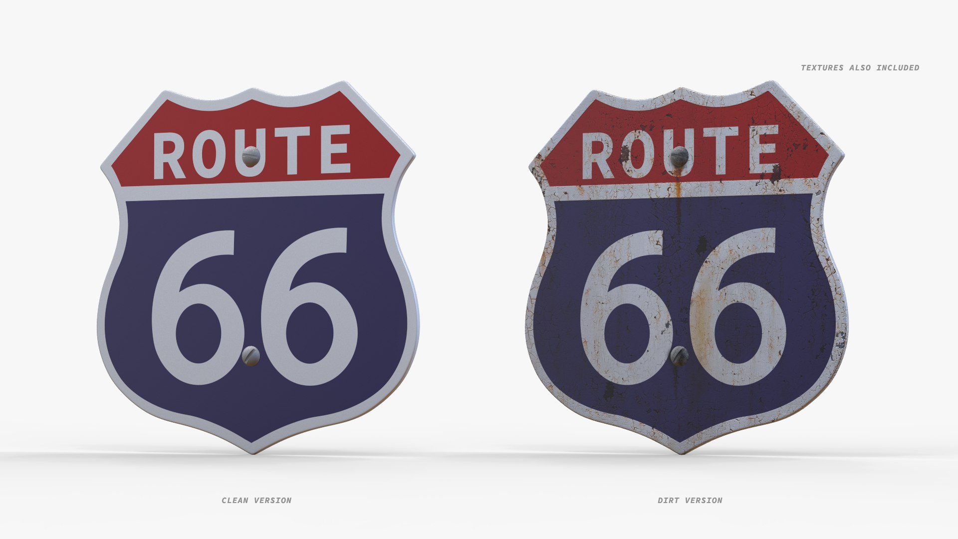 Route66 Road Sign Model - TurboSquid 2064571