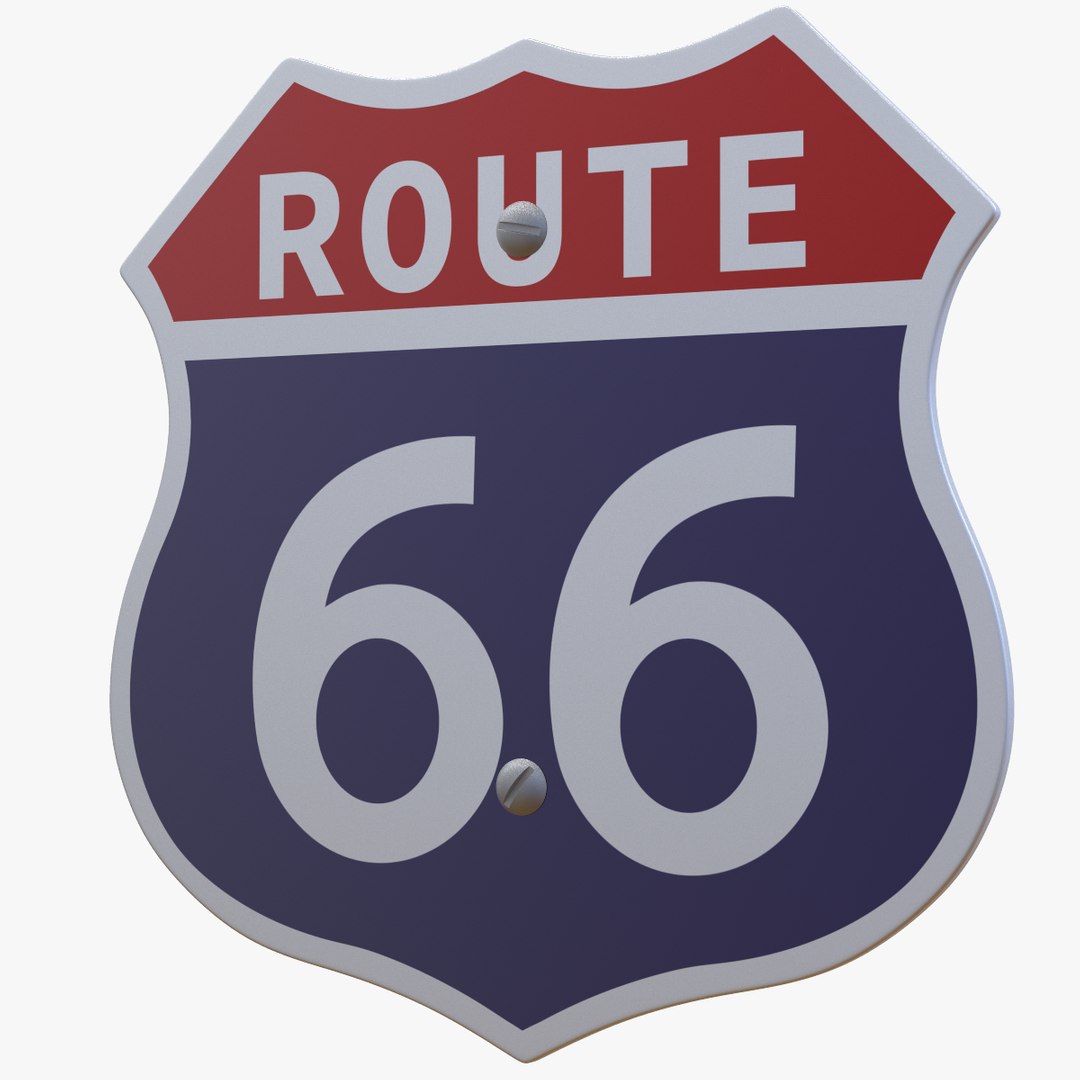 Route66 Road Sign model - TurboSquid 2064571