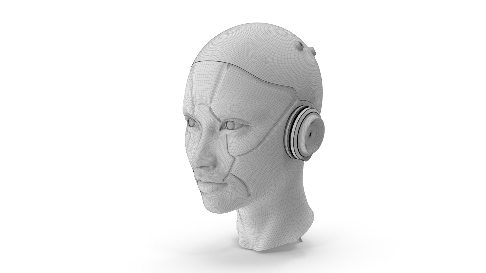 Female Android Head 3D Model - TurboSquid 2296666