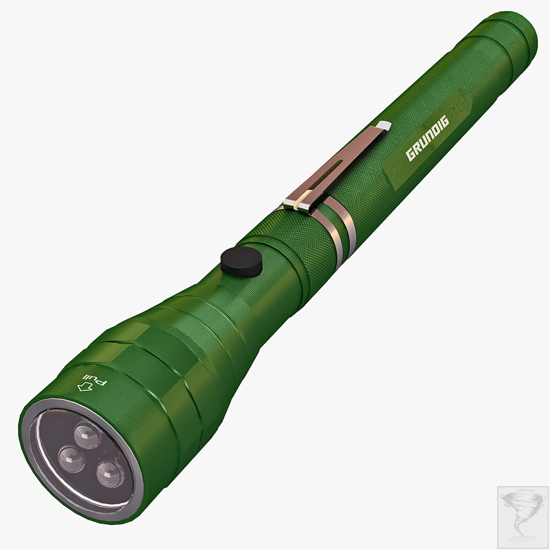 3d extendable flashlight lights model