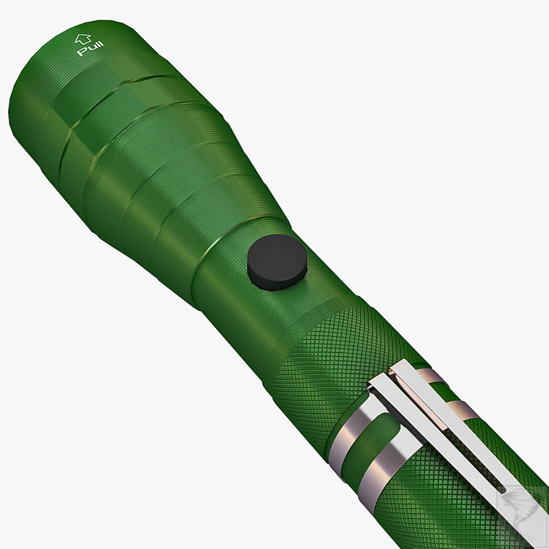 3d extendable flashlight lights model