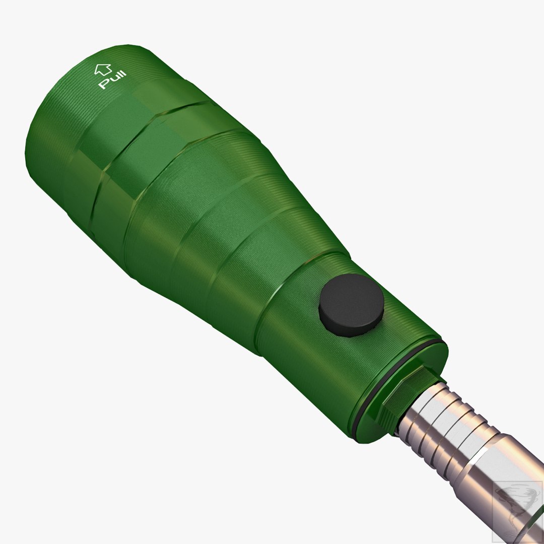3d extendable flashlight lights model
