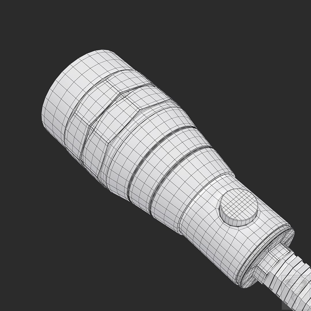 3d extendable flashlight lights model