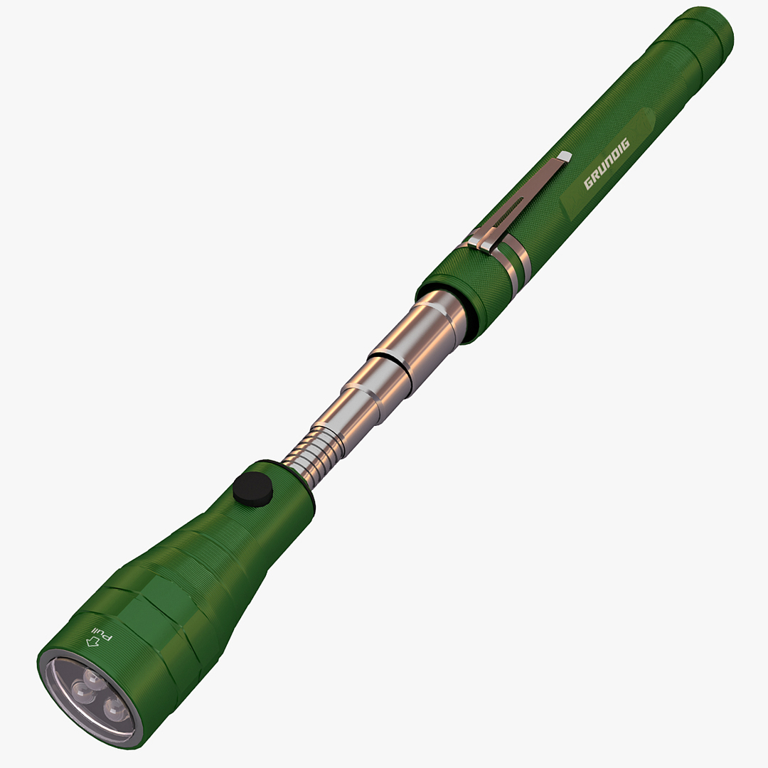 3d extendable flashlight lights model