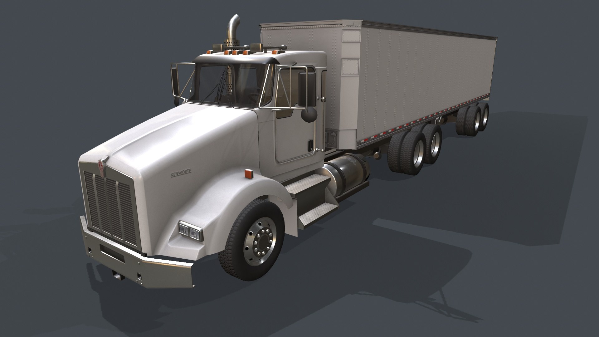 3D Model Kenworth T800 Box Trailer - TurboSquid 1750375