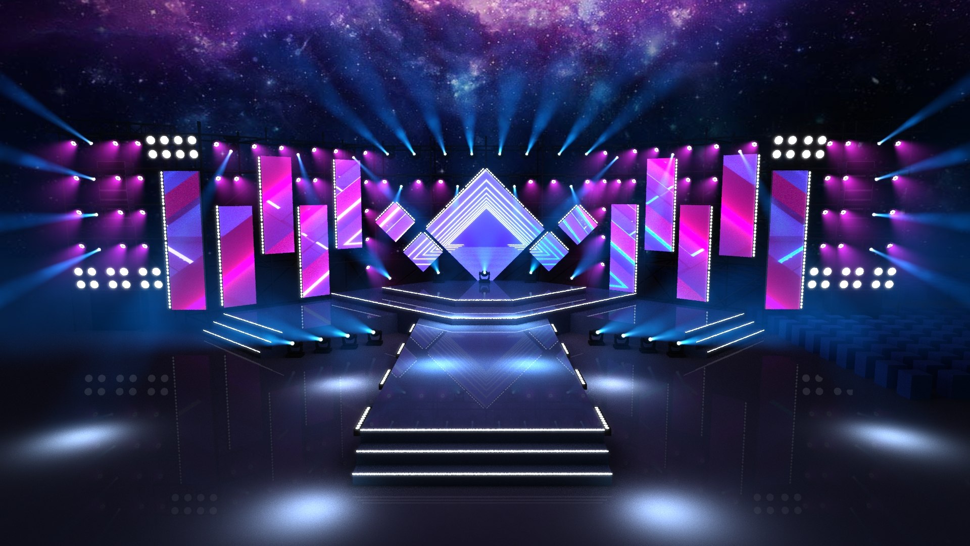 Virtual Stage Stage Truss Meeting Hall Wedding Show Concert v50 3D ...