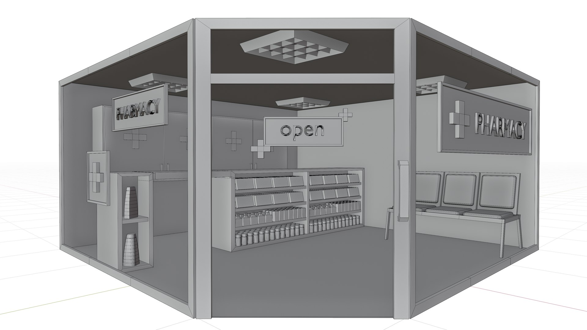 3D Pharmacy - Low Poly - TurboSquid 1921984