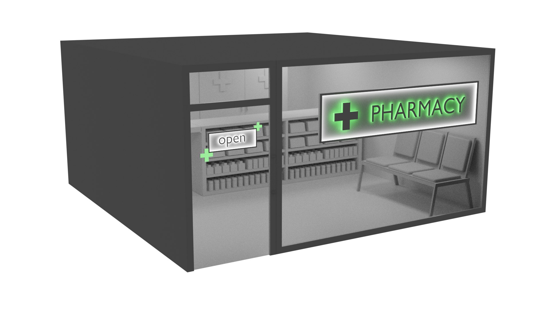 3D Pharmacy - Low Poly - TurboSquid 1921984