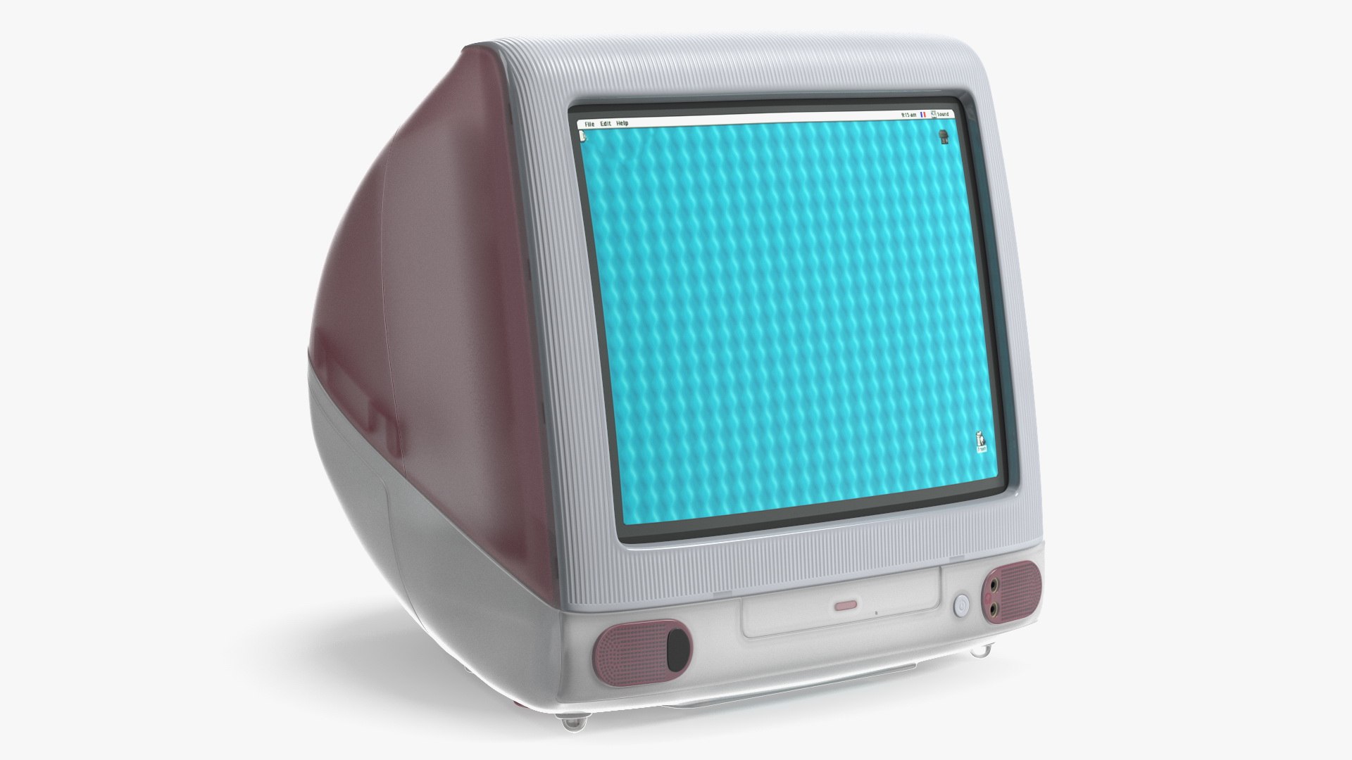 3D Retro CRT Monitor PC Red Model - TurboSquid 2383207