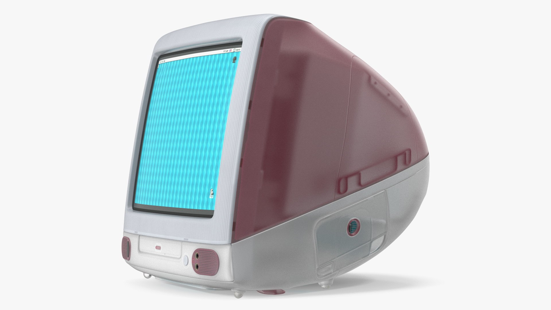 3D Retro CRT Monitor PC Red Model - TurboSquid 2383207