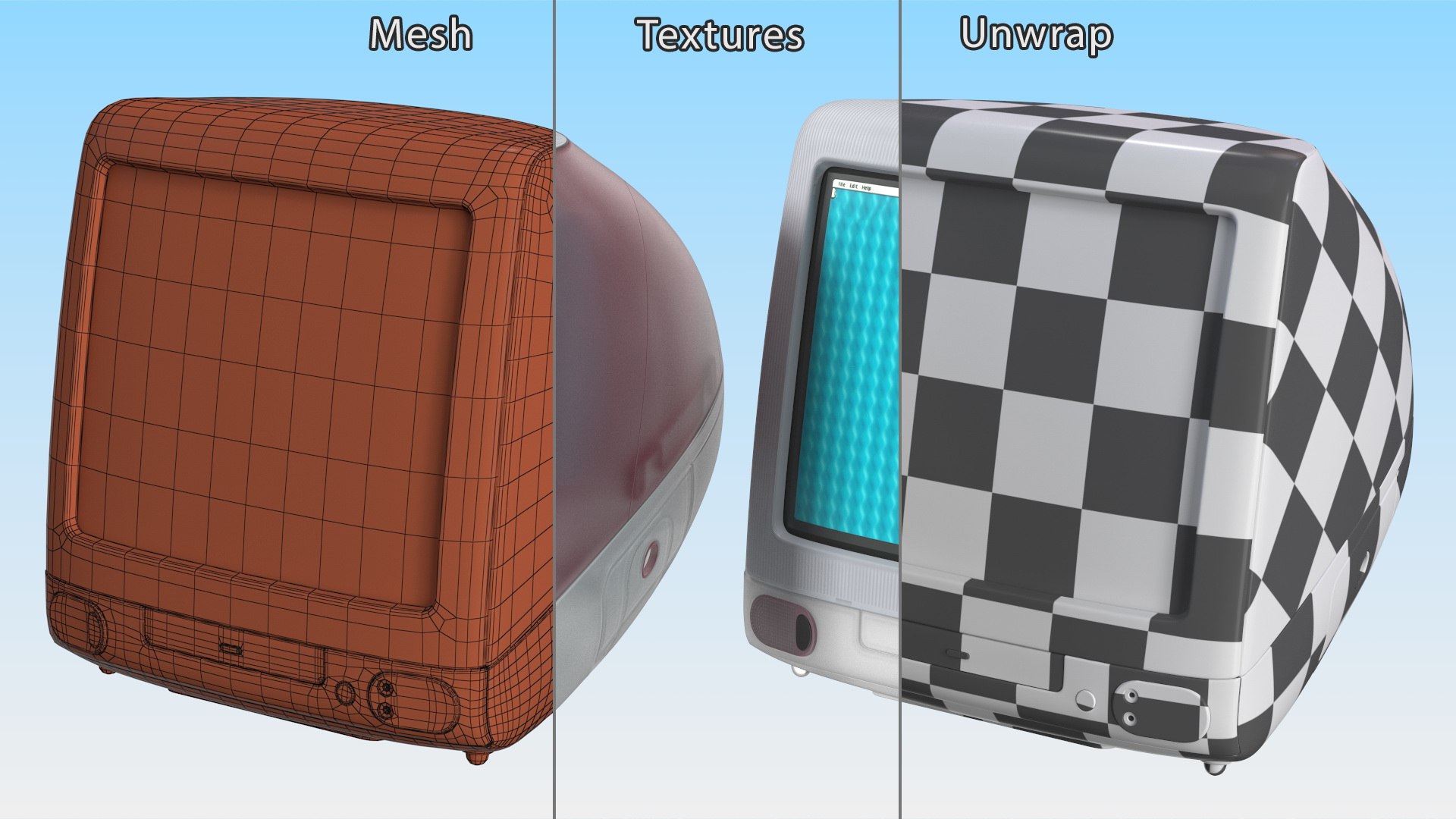 3D Retro CRT Monitor PC Red Model - TurboSquid 2383207