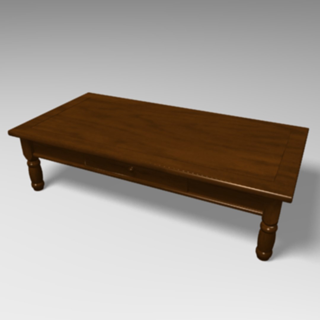 3d model wood coffee table