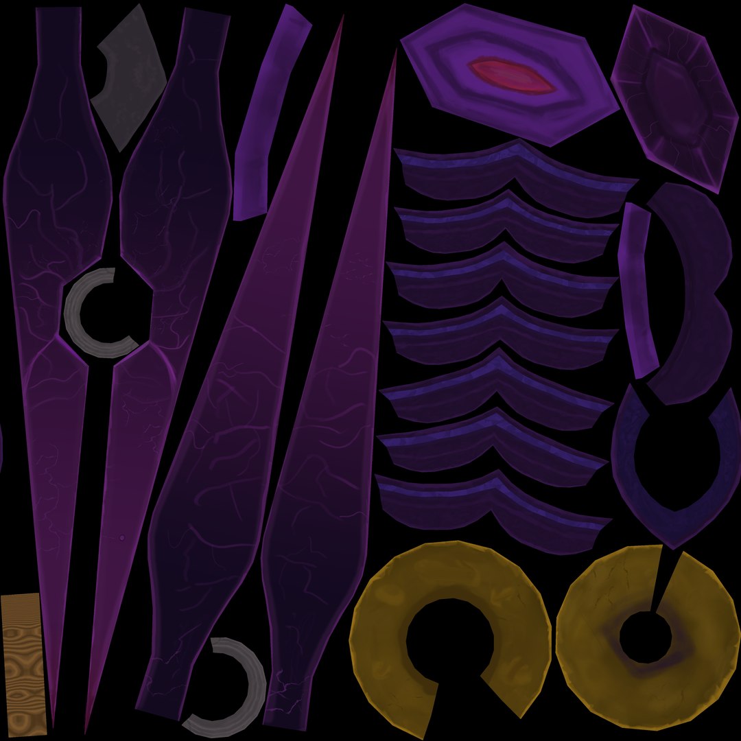 Handpainted stylized shadow dagger 3D - TurboSquid 2102165