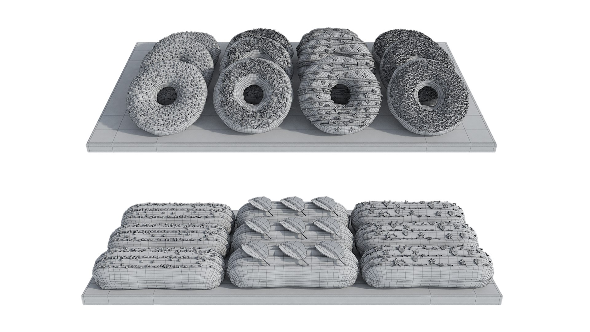 3D Donuts And Eclairs - TurboSquid 2380791