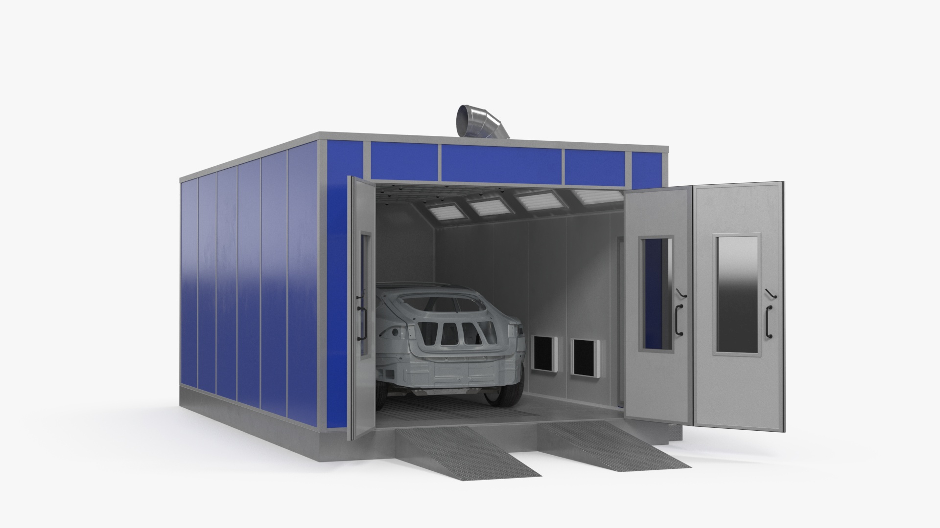 Automotive Paint Booth With Vehicle 3D Model - TurboSquid 2201930