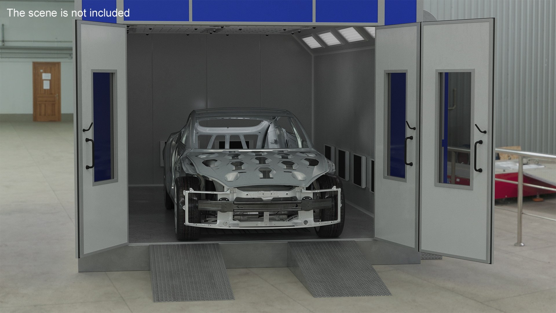 Automotive Paint Booth With Vehicle 3D Model - TurboSquid 2201930