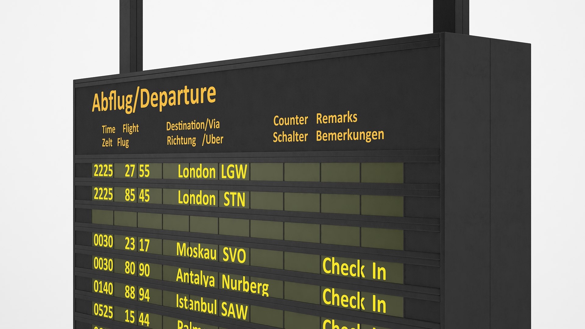 Airport Information Board 3D Model - TurboSquid 1448091
