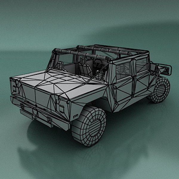 3d model hummer h1 open