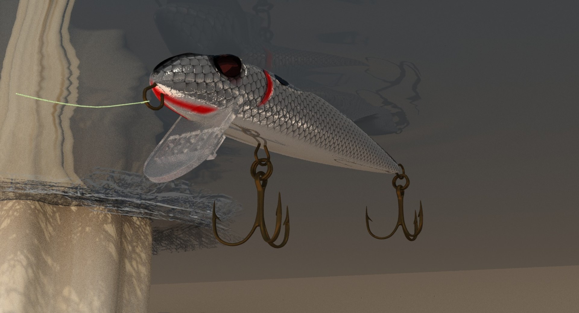 3d Rebel Fishing Lure Model