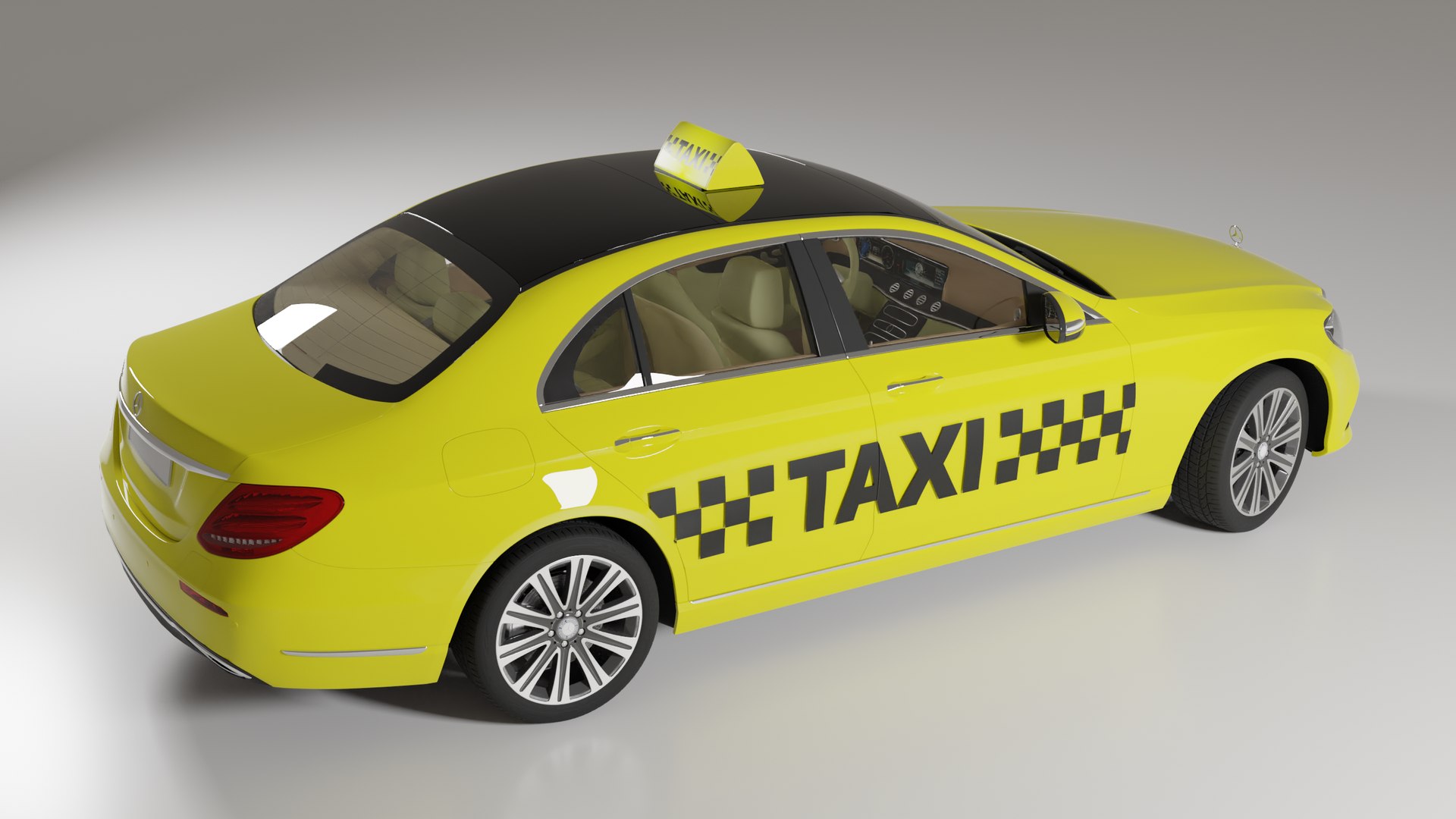 3D Mercedes Benz E Class Taxi - TurboSquid 1720289