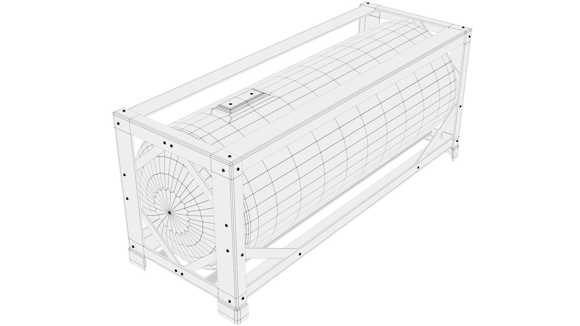 Liquid Gas Container In Frame 3D Model - TurboSquid 1900403