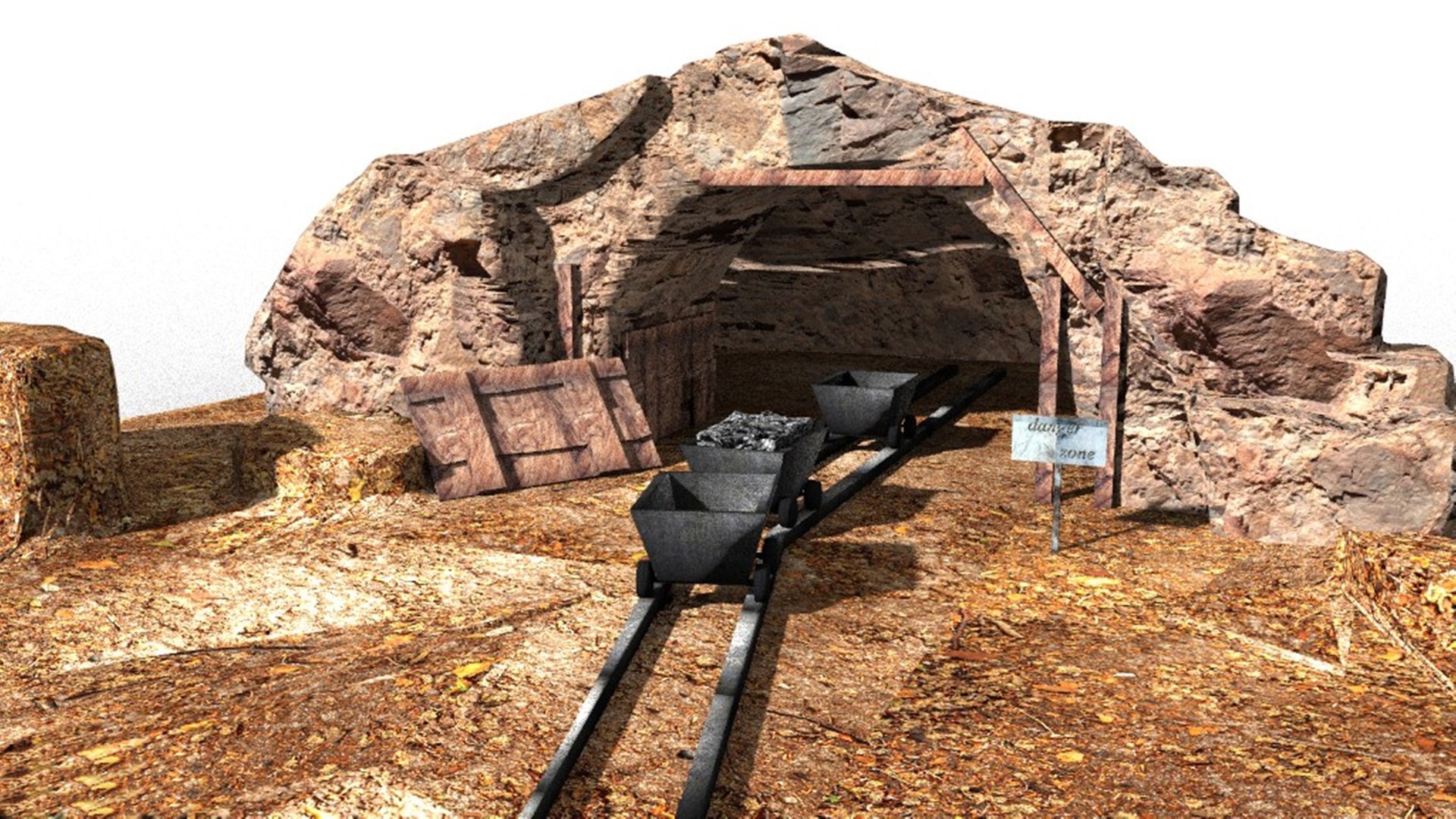 Old Coal Mine Miningcart Cave 3D Model - TurboSquid 2042457