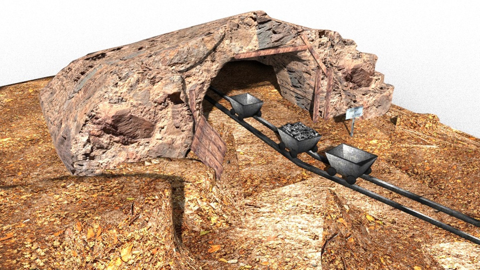Old Coal Mine Miningcart Cave 3D Model - TurboSquid 2042457
