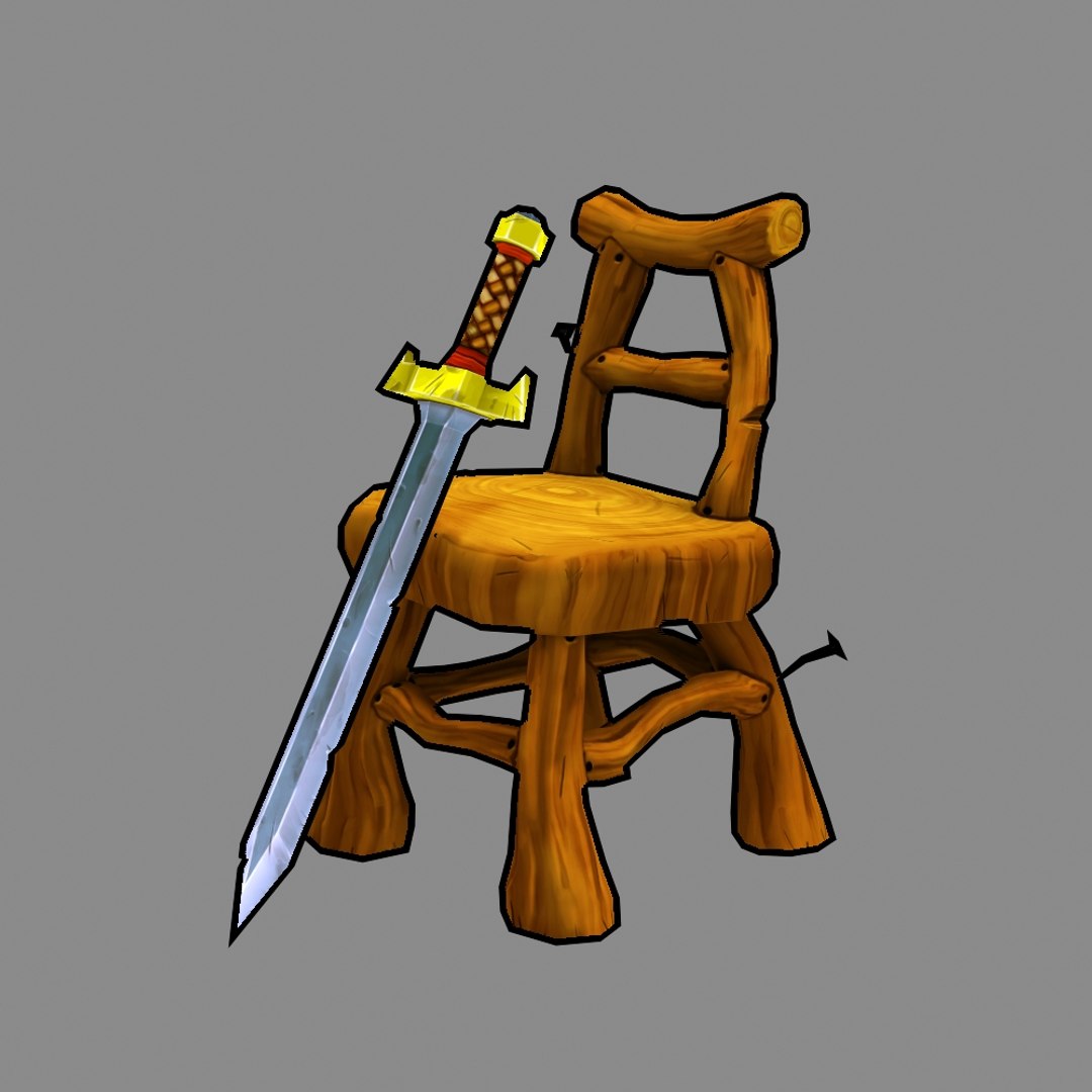 3d Chair Sword Model
