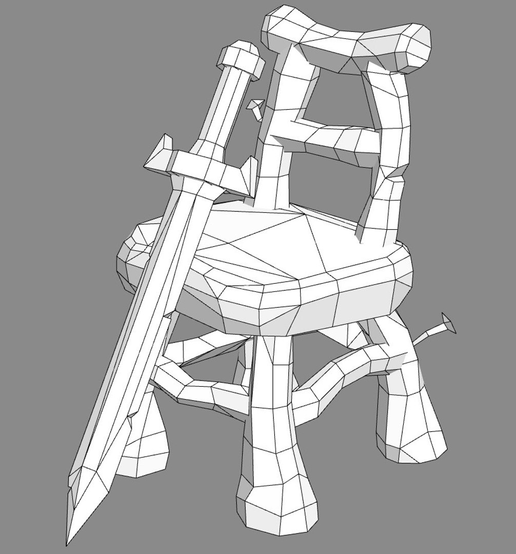 3d Chair Sword Model