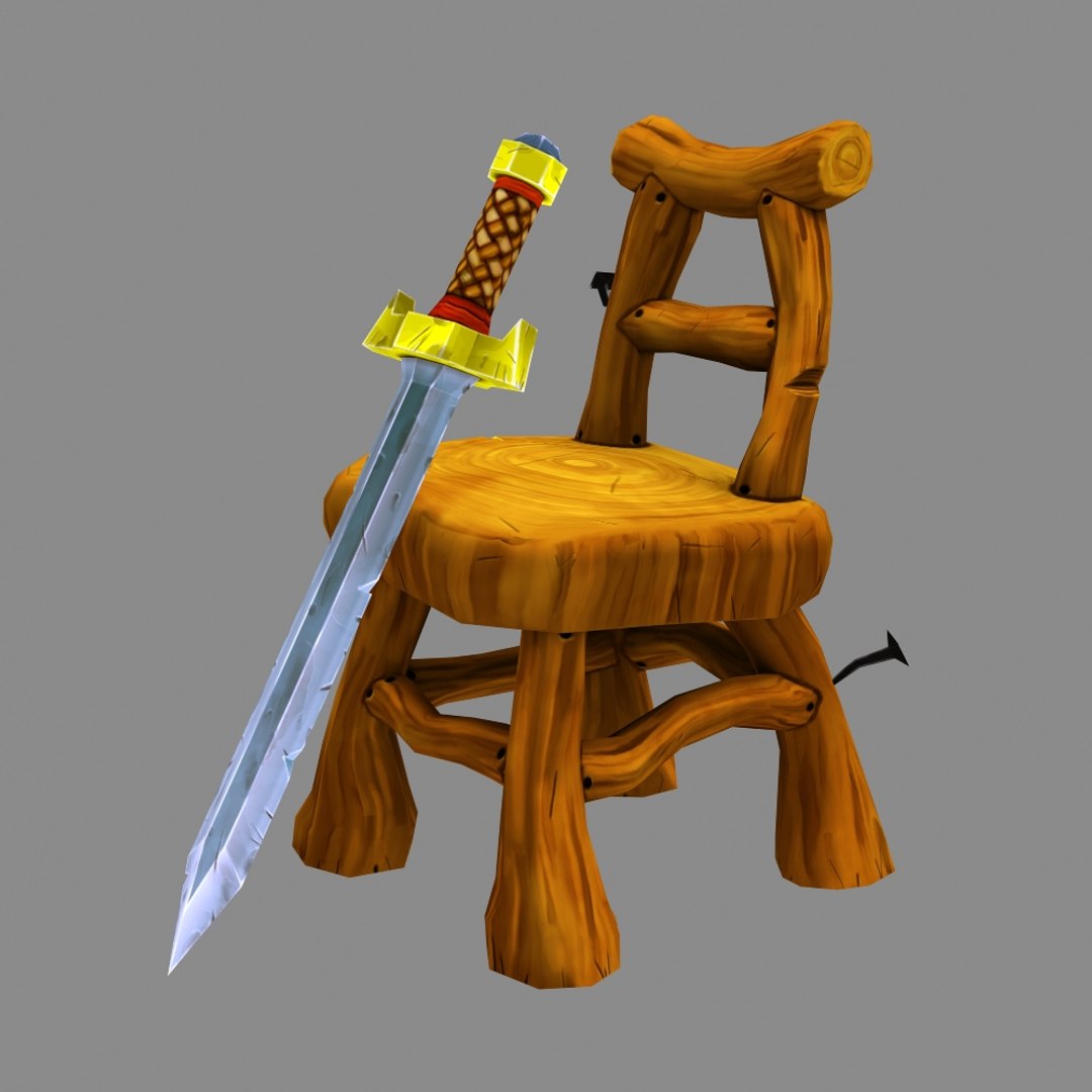 3d Chair Sword Model