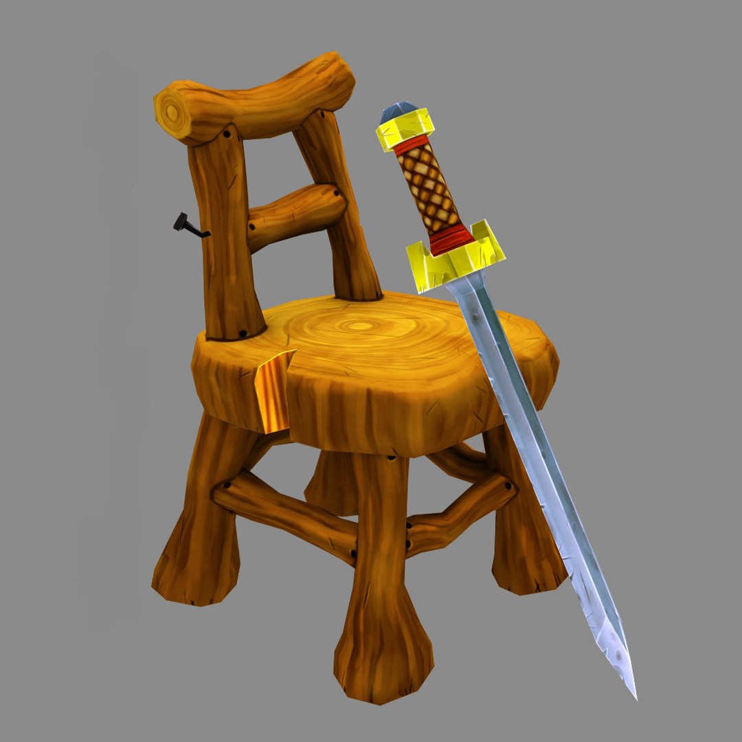 3d Chair Sword Model