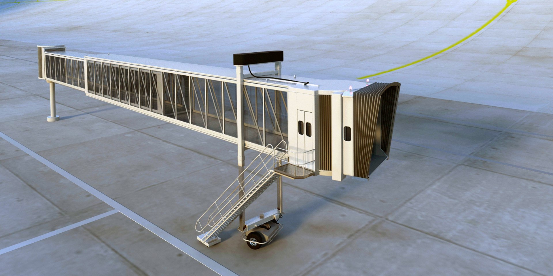 Airport Jetway - Animate 3d Model