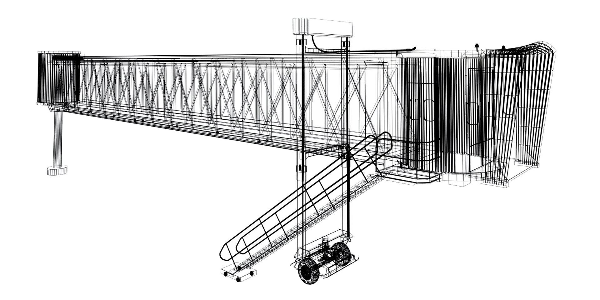 Airport Jetway - Animate 3d Model
